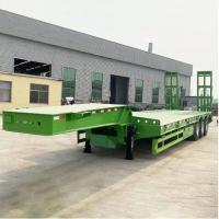 China 13000x3000x3300mm Excellent Manufacture Wosheng 3 Axles Lowbed Lowboy Truck Semi Trailer for sale