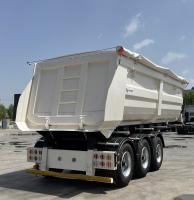 China Customized 3 Axle Hydraulic Rear Dump Semi Trailer with 28t Heavy Duty Landing Gear for sale