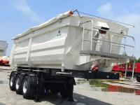 China Customized 3 Axle Hydraulic Rear Dump Semi Trailer with 28t Heavy Duty Landing Gear for sale