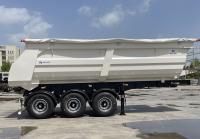 China Customized 3 Axle Hydraulic Rear Dump Semi Trailer with 28t Heavy Duty Landing Gear for sale