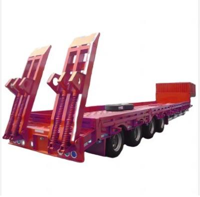 China 120 Ton Payload Low Bed Semi Trailer with 13000x3000x3300 Dimensions and 50 King Pin for sale