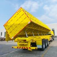 China 13T 3 Axles Wosheng Light Type Side Wall Dump Semi Trailer for Gravel Stone Sand Transport for sale
