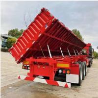 China 13T 3 Axles Wosheng Light Type Side Wall Dump Semi Trailer for Gravel Stone Sand Transport for sale