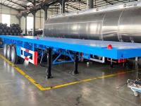 China Container Transportation Tri Axle 20ft 40 Feet Flatbed Semi Trailer for Truck Trailer for sale