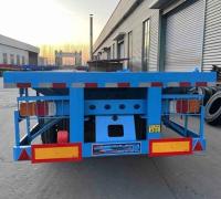 China Container Transportation Tri Axle 20ft 40 Feet Flatbed Semi Trailer for Truck Trailer for sale