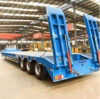 China 120 Ton Payload Low Bed Semi Trailer with 13000x3000x3300 Dimensions and 50 King Pin for sale