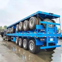 China Container Transportation Tri Axle 20ft 40 Feet Flatbed Semi Trailer for Truck Trailer for sale