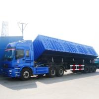 China High Capacity 100 Tons 3 Axle Side Dump Tipper Semi Trailer For Wheat Grain Transport for sale