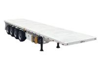 China Flexible 13ton*3 Axles Flatbed Semi Trailer With 12 Twist Lock for Container Transfer for sale