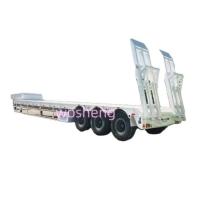 China 12 Wheels Low Bed Container Chassis Loader Semi Trailer with Q345B / T700 Steel Main Beam for sale