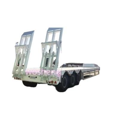 China Low Bed Container Chassis Loader Lowboy Semi Trailer for Heavy Duty Cargo Transportation for sale