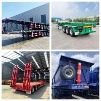 China Sand Stone Grain Transporting Semi-trailer Truck with 40ft Side Tipper Dump Trailer for sale