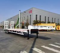 China Low Bed Container Chassis Loader Lowboy Semi Trailer for Heavy Duty Cargo Transportation for sale
