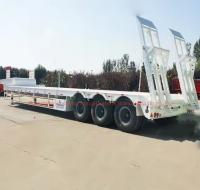 China Low Bed Container Chassis Loader Lowboy Semi Trailer for Heavy Duty Cargo Transportation for sale