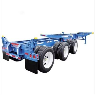 China Max Payload 30000 kg 3 Axles Steel Skeleton Semi Trailer for Container Transporting for sale