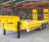 China Max Payload 30TON Wosheng Low Bed Semi Trailer for Heavy Vehicle/Equipment Transport for sale