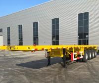 China 3 Axle Flatbed Semi Trailer for WS 20/40 Feet Special Shipping Container and Equipment for sale