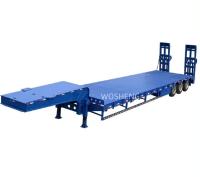 China Wosheng 3 Axles 12 Wheels Low Bed Container Chassis Semi-Trailer 12500x2500x1100mm for sale