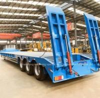 China Wosheng 3 Axles 12 Wheels Low Bed Container Chassis Semi-Trailer 12500x2500x1100mm for sale