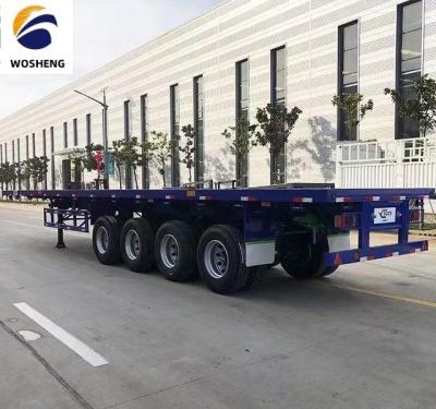 China 12.00R22.5 Tire Customized 2 3 4 Axlesd Shipping 40ft Container Flatbed Truck Trailer for sale