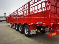 China Mechanical Suspension Wosheng 3 Axle Fence Steel Stake Semi Trailer sidewall fence truck trailers for sale