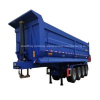 China 28t Heavy Duty Landing Gear Hydraulic Rear Dump Semi Trailer for Big Stone Transport for sale