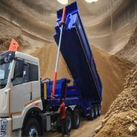 China 28t Heavy Duty Landing Gear Hydraulic Rear Dump Semi Trailer for Big Stone Transport for sale
