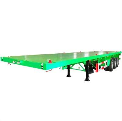China 3 Axle 40T Payload Flat Deck Container Transport Semi-Trailer for 20 40 FT Containers for sale