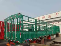 China 3 Axles 12 Wheels Fence Stake Semi Trailer with 12400X2500X3650mm Size and Capacity for sale