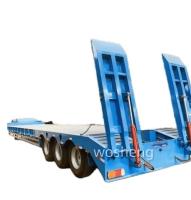 China Wosheng 3 Axles 13 Ton Hydraulic Low Bed Semi Trailer for Heavy Equipment Transport for sale