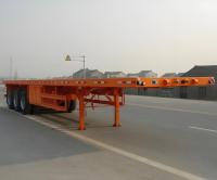 China Customized Color 3 Axle 4 Axle Flat Deck Flatbed Semi Trailer for Shipping Containers for sale