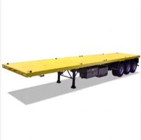 China 12400x2610x1550mm 7 tons Tare Weight 50 tons Payload 20/40ft Flatbed Semi Trailer for sale