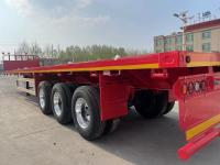 China 12400x2610x1550mm 7 tons Tare Weight 50 tons Payload 20/40ft Flatbed Semi Trailer for sale