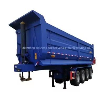 China 3 axle 4 axle Hydraulic U Shape Rear Dump Semi Trailer Truck with Dual Line Brake System for sale