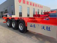 China 2.00 or 3.5 Inch Bolt in King Pin Q345b Steel Container Skeleton Semi Trailer from Wosheng for sale