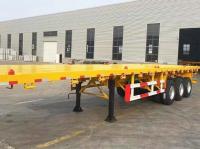 China 12400x2610x1550mm 7 tons Tare Weight 50 tons Payload 20/40ft Flatbed Semi Trailer for sale