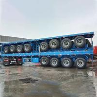 China 12400x2610x1550mm 7 tons Tare Weight 50 tons Payload 20/40ft Flatbed Semi Trailer for sale