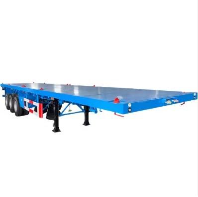 China Multifunction 3 Axle 12 Wheels Flatbed Container Trailer with Max Payload 30000 kg for sale