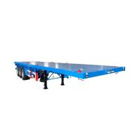 China 28t Heavy Duty Landing Gear 3 Axle 40 Ft Flatbed Semi Trailer for Container Transport for sale
