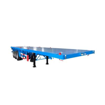 China 28t Heavy Duty Landing Gear 3 Axle 40 Ft Flatbed Semi Trailer for Container Transport for sale