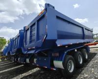 China 3 Axles 9800x2500x3500mm Dump Trailer Hydraulic Rear Tipping for Bulk Cargo Transport for sale