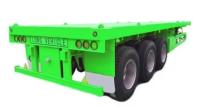China Semi-Trailer 4 Axle 20FT 40FT Flat Bed Container Steel Truck with Customized Size for sale