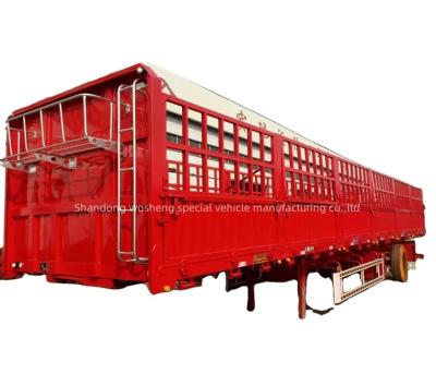 China 3 Axle 4 Axle Light Weight Type Fence Semi Trailer for Cargo Transport Truck Trailer for sale