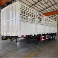 China 3 Axle Flat Type Side Wall Side Fence Semi Trailer for Transporting Cargo and Livestock for sale
