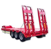 China Suspension Mechanical Suspension 3 Axle Low bed Semi Trailer for Container Transport for sale