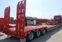 China Suspension Mechanical Suspension 3 Axle Low bed Semi Trailer for Container Transport for sale