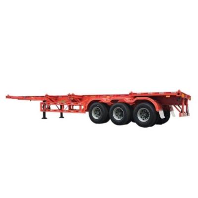 China 28t Heavy Duty Landing Gear Gooseneck Skeleton Semi-Trailer with Dual Line Braking System for sale