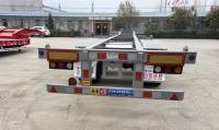 China 28t Heavy Duty Landing Gear Gooseneck Skeleton Semi-Trailer with Dual Line Braking System for sale