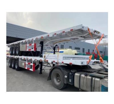 China Customized Color 20ft 40ft 45ft Container Flatbed Trailer with High Load Capacity for sale