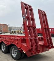 China Wosheng 4 Axle Low bed semi trailer lowbed low boy truck trailers with Air Suspension for sale